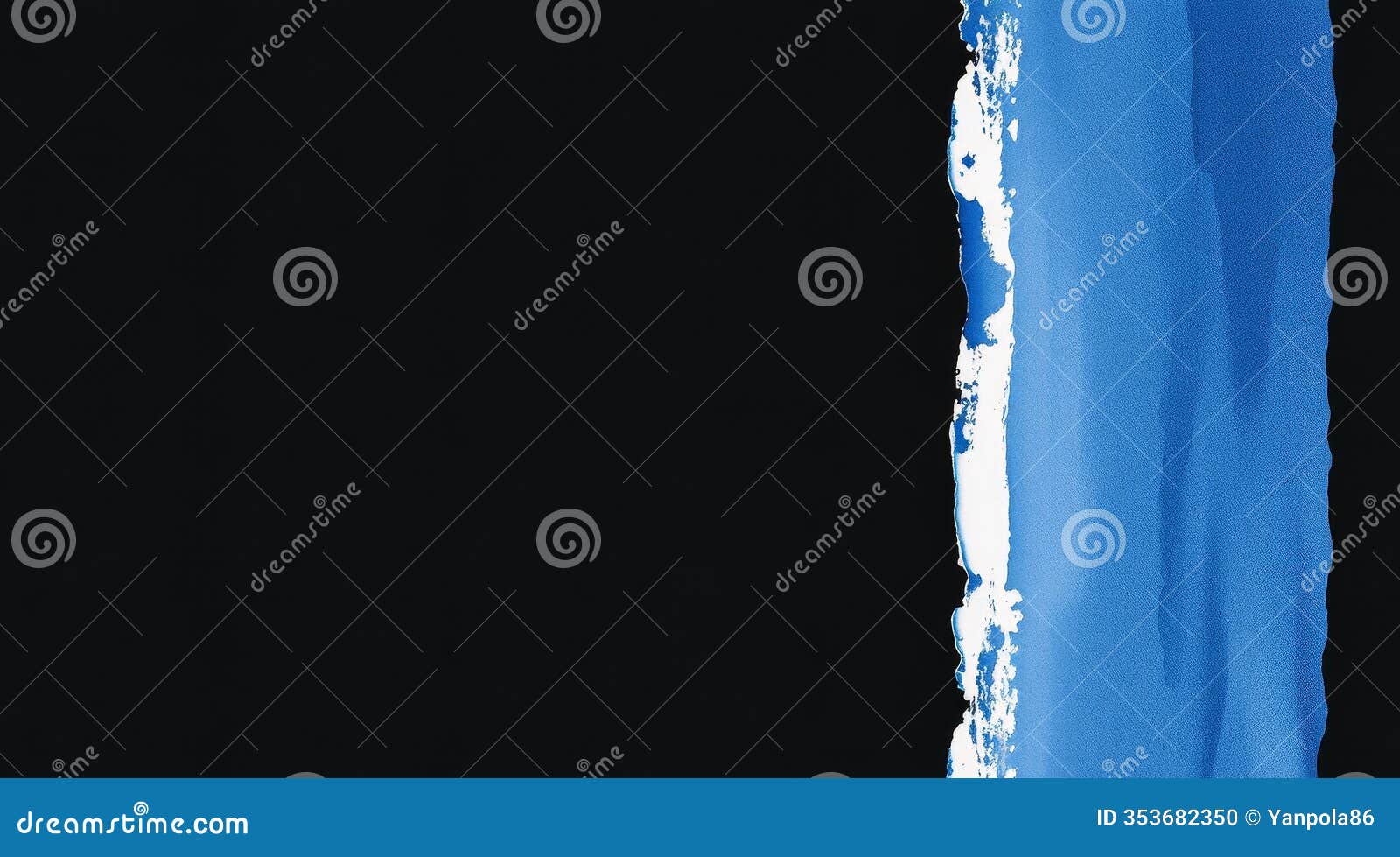 Vertical Blue Brushstroke on Black Background, Creating a Bold Abstract ...