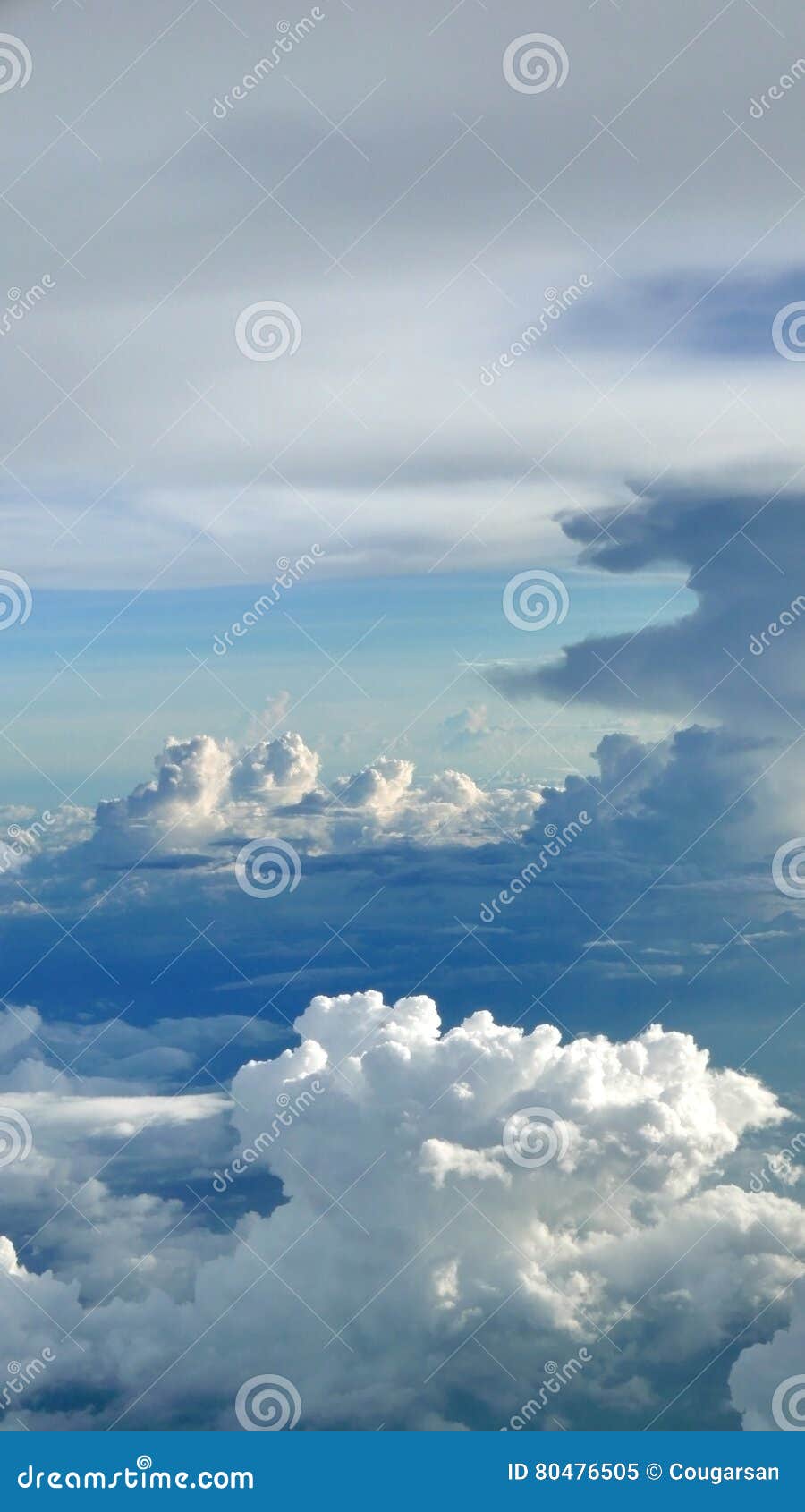 Vertical Blue Sky Cloudscape Natural Background Layout Stock Image ...