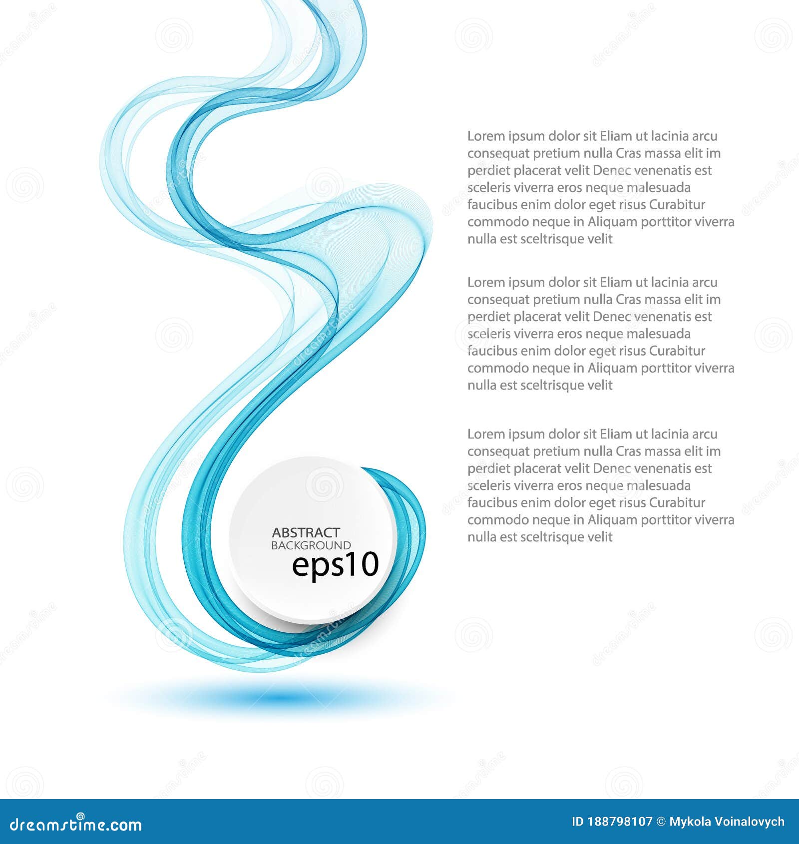 Vertical Blue Wave Design, Abstract Background Vector Stock Vector ...