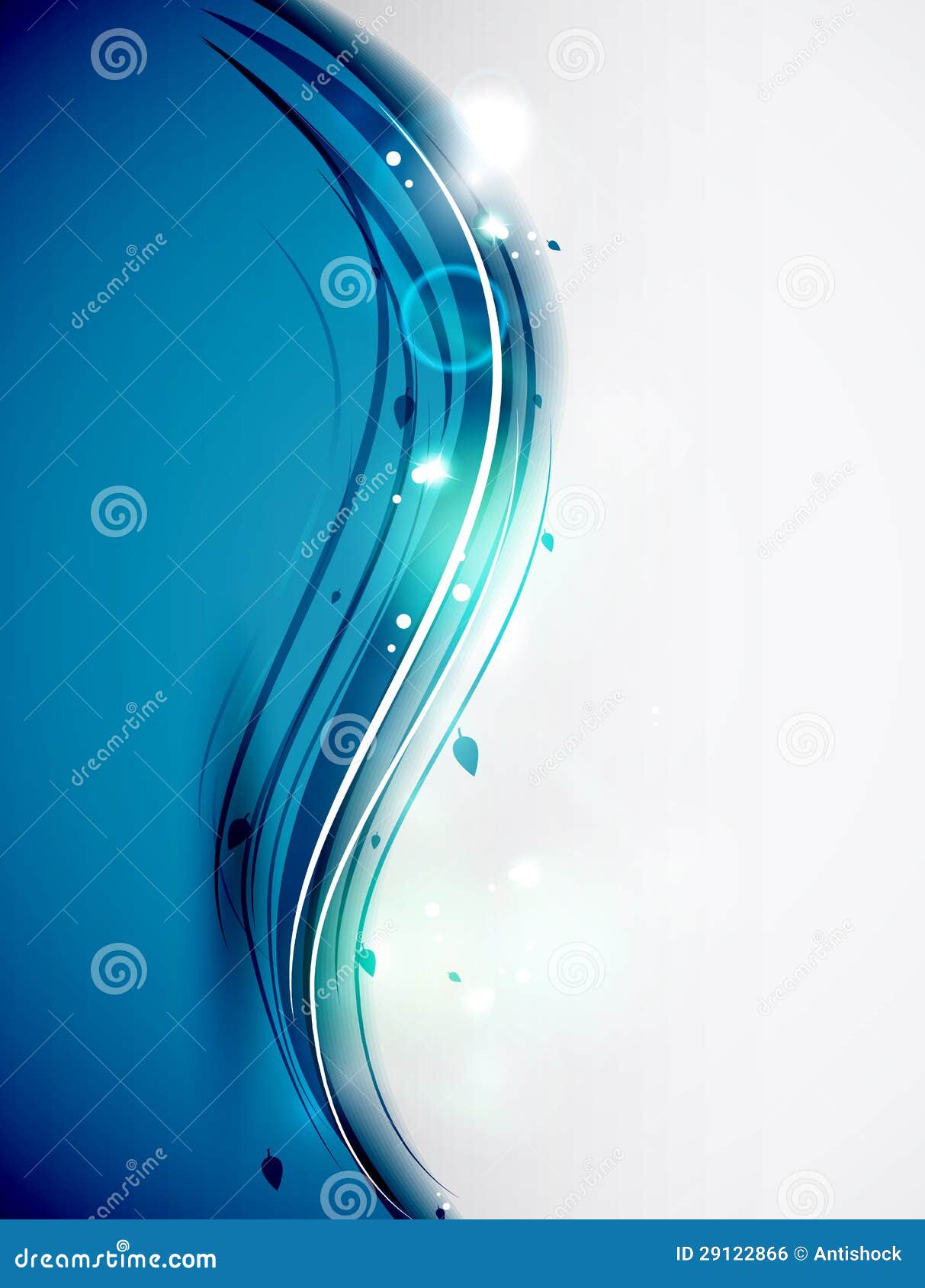Vertical Blue Wave Template Stock Vector - Illustration of layout ...