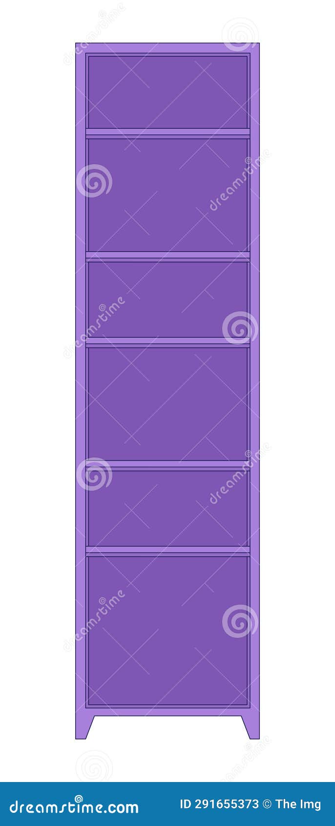 Vertical Bookcase Tower 2D Linear Cartoon Object Stock Illustration ...