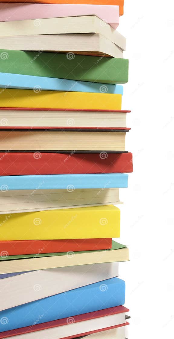 Book Stack Vertical Border Isolated White Background Stock Image ...