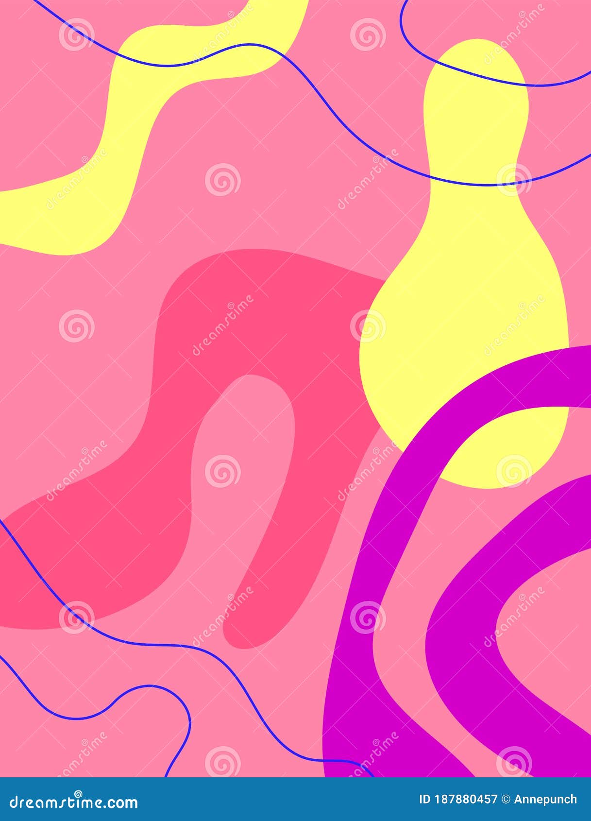 Vertical Bright Background with Abstract Shapes Drawn by Hand. Stock ...