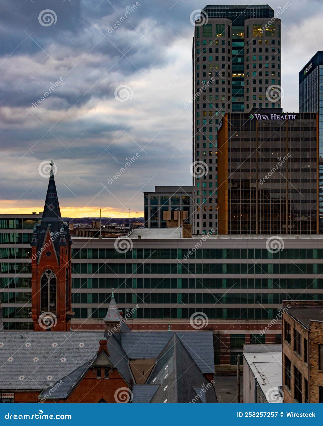 Vertical of the Buildings of Birmingham, Alabama with a Beautiful ...
