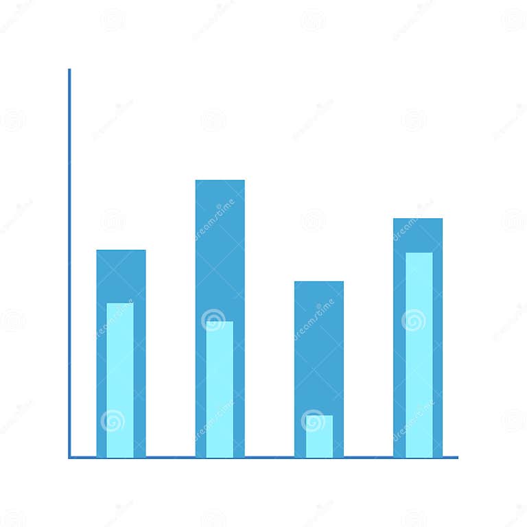 Vertical Bullet Bar Chart Isolated on White Stock Vector - Illustration ...