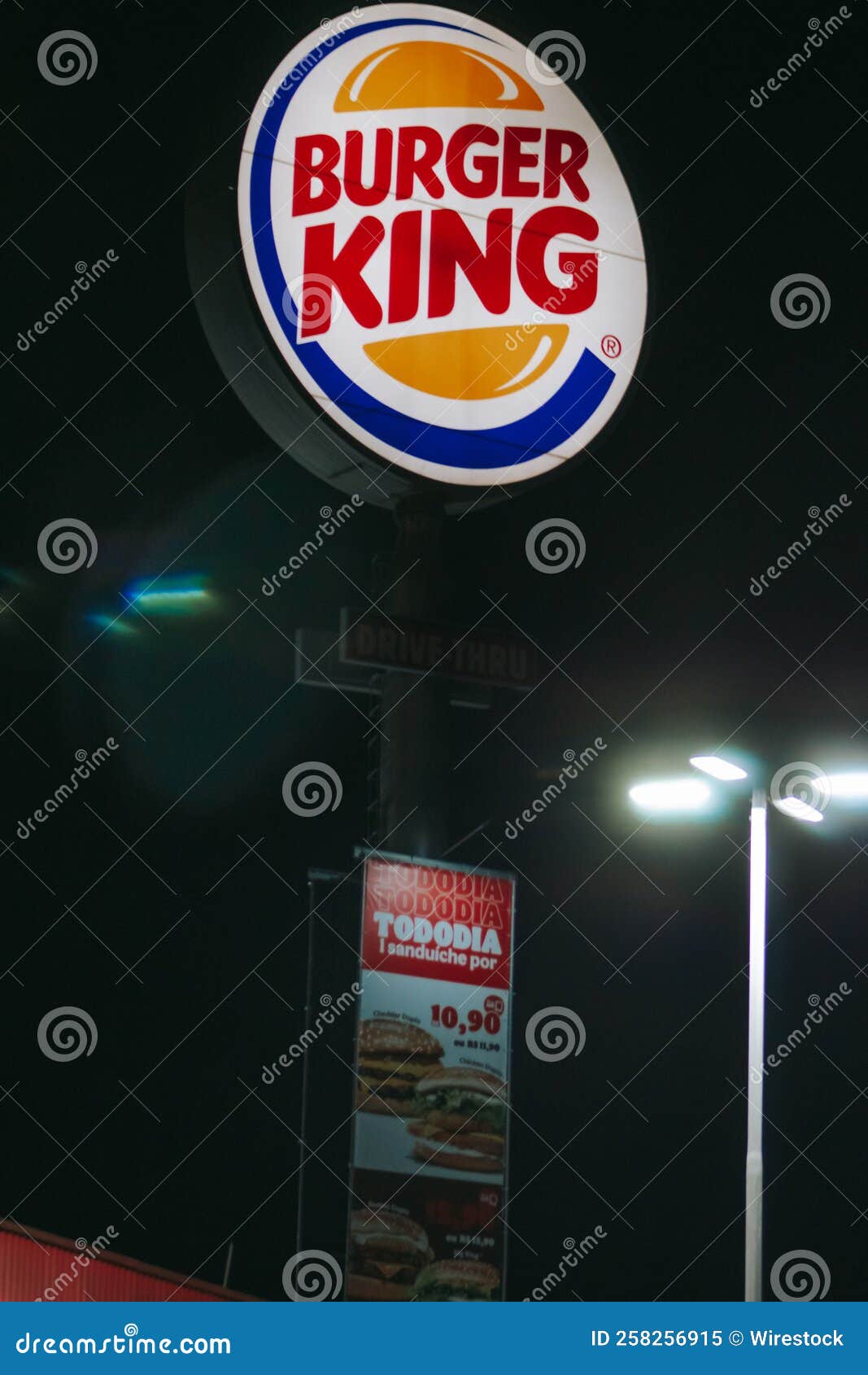 Vertical of a Burger King Logo at Night Editorial Image - Image of king ...