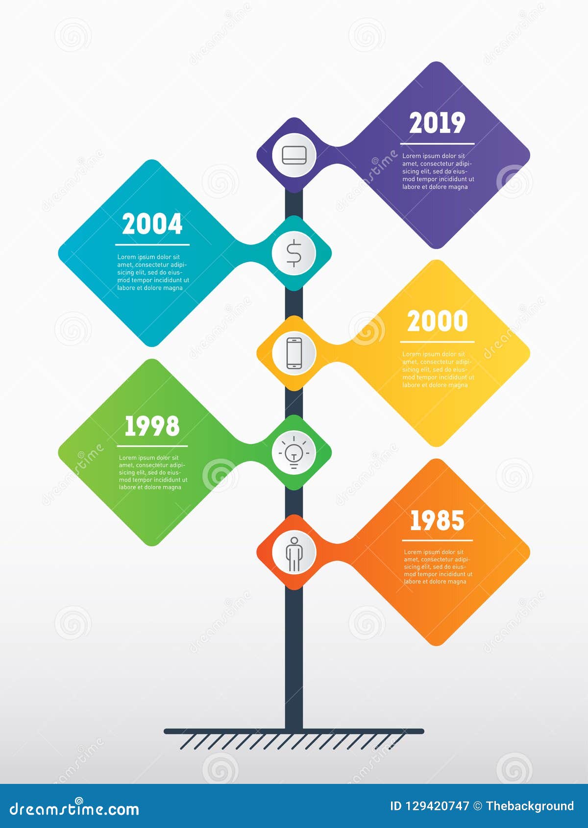 Vertical Business Presentation Concept with 5 Points. Vector Inf Stock ...