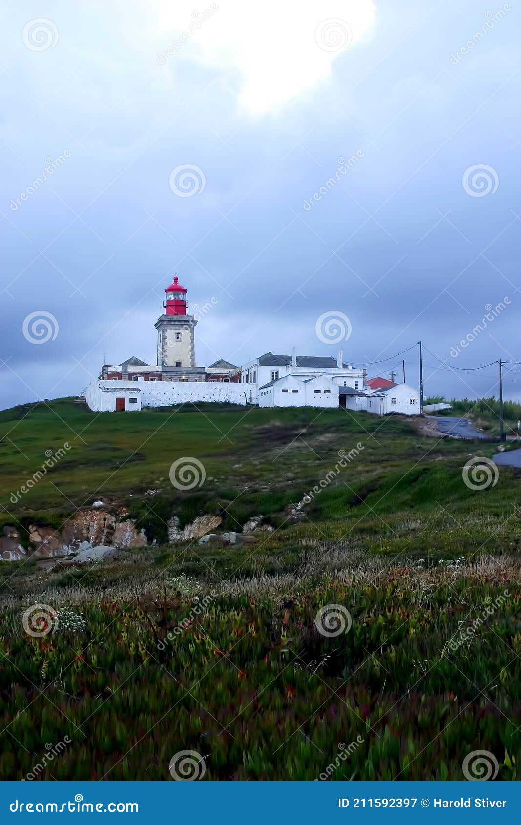 Vertical of the Capo Da Roca Lighthouse in Portugal Stock Image - Image ...