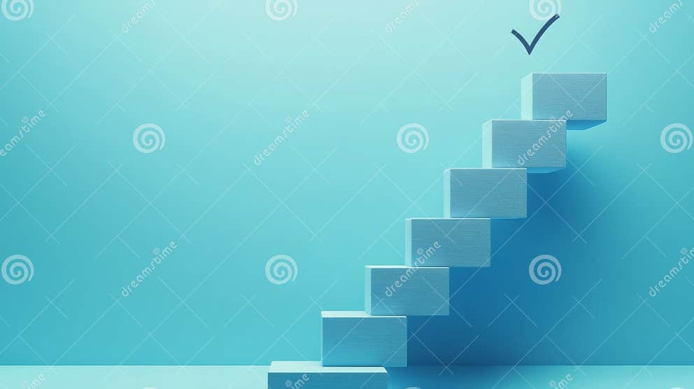 Vertical Checklist with Checkboxes on Blue Background Stock ...