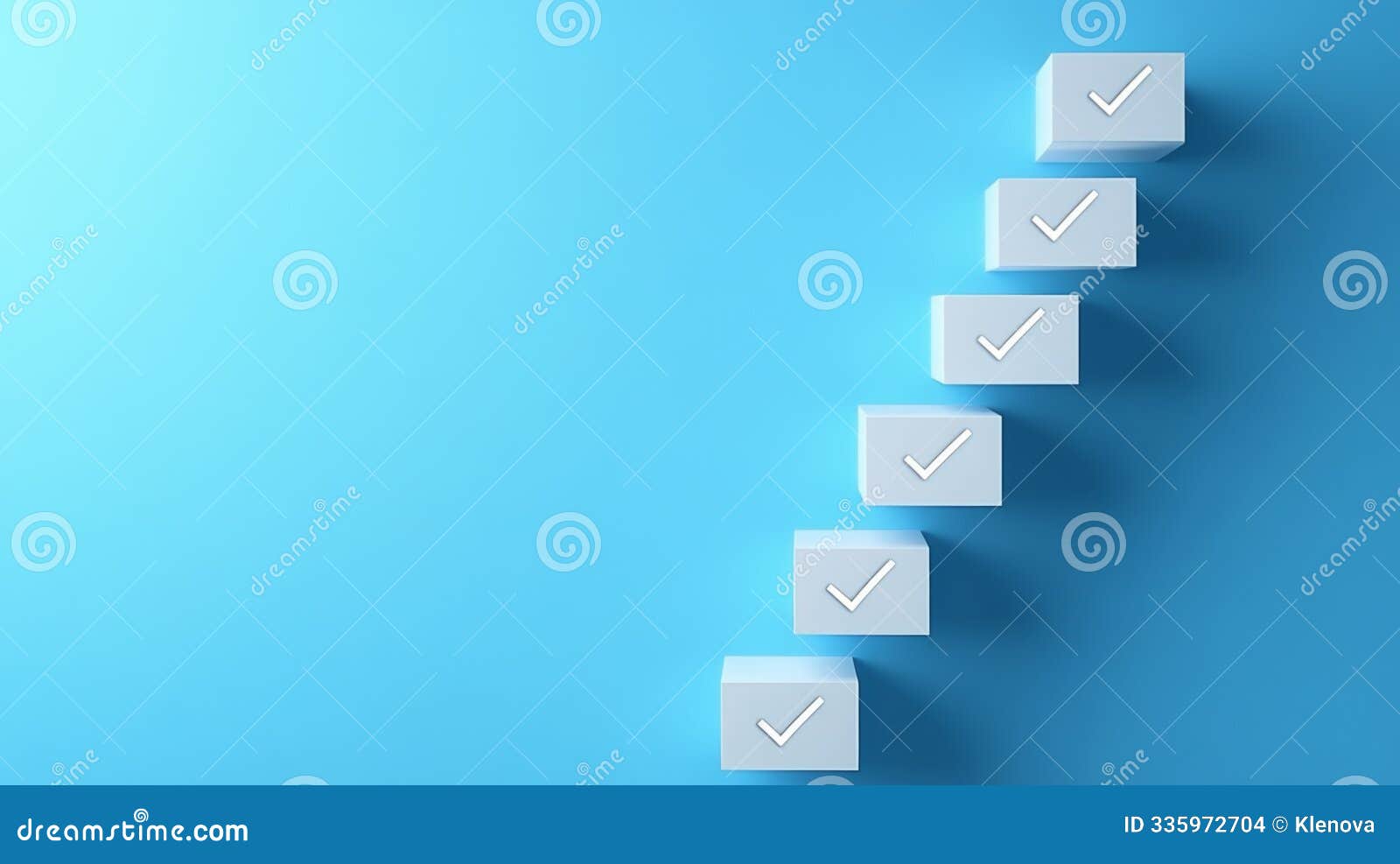 Vertical Checklist with Checkboxes on Blue Background Stock Photo ...