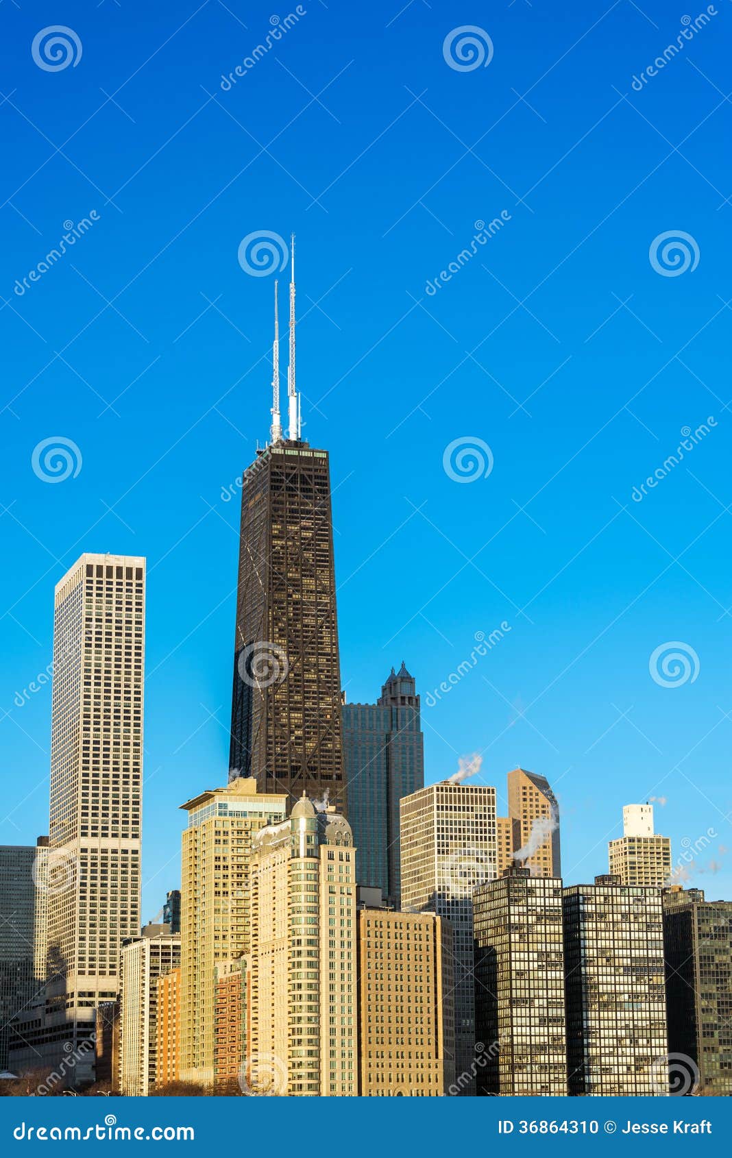 Vertical Chicago Cityscape stock photo. Image of structure - 36864310