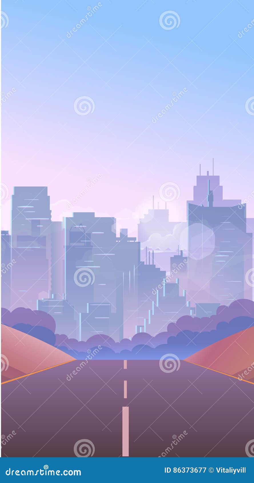 Vertical City Background , Illustration,Banner for Your Application ...