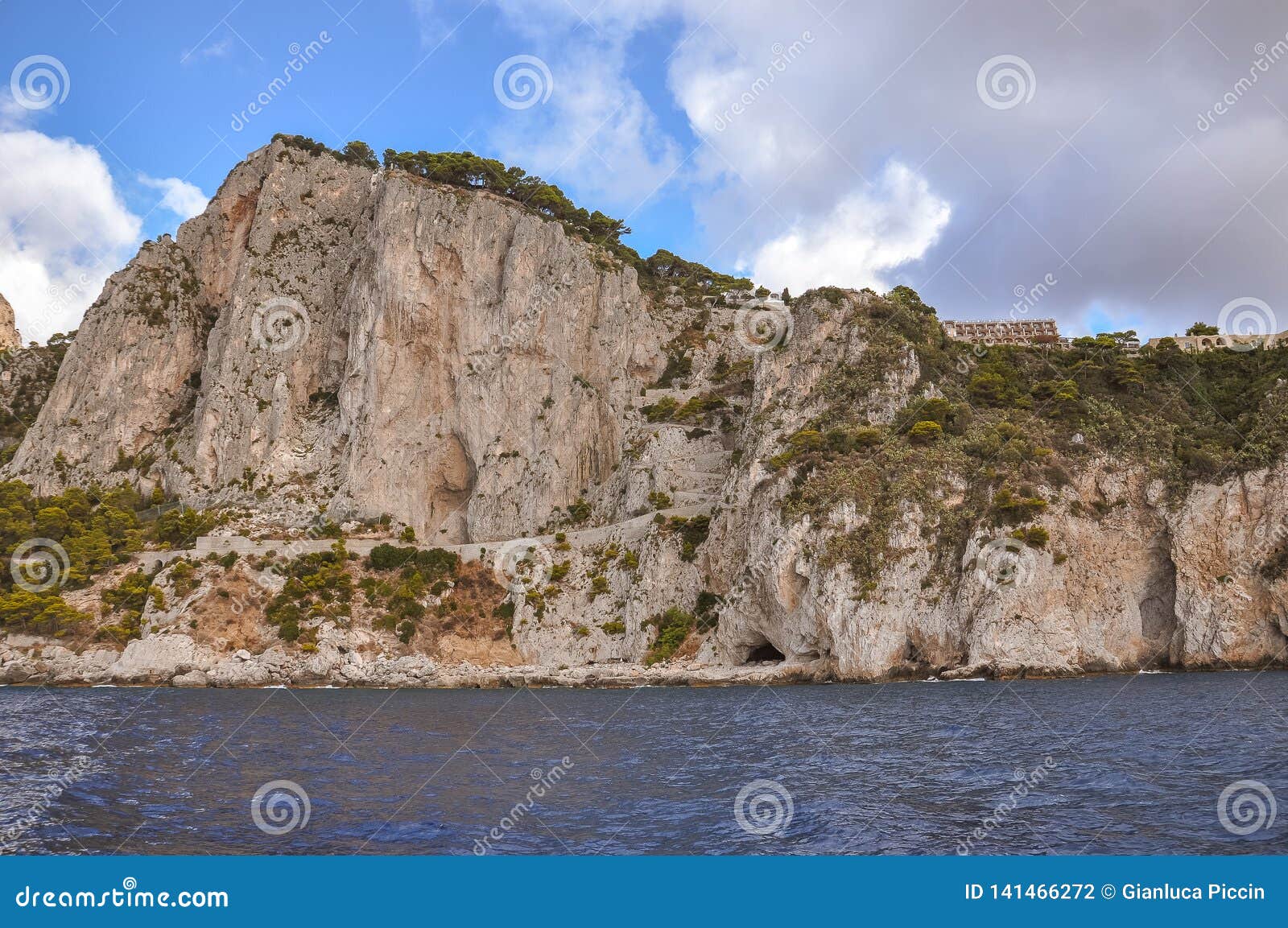 Vertical Cliffs of the Coast of the Island of Capri Stock Photo - Image ...