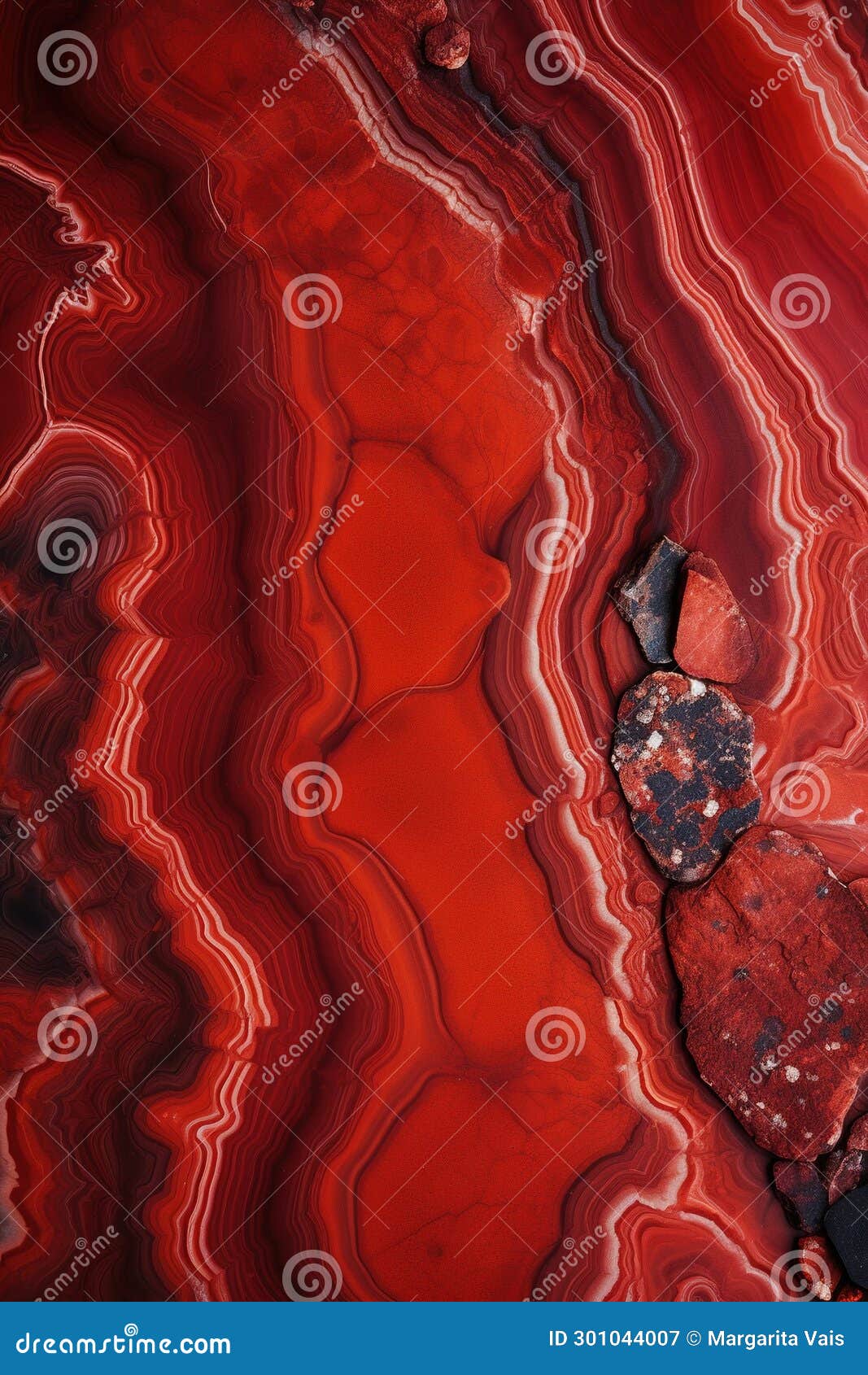 Vertical Close Up Abstract Background Gem Malachite Texture Bright Red ...