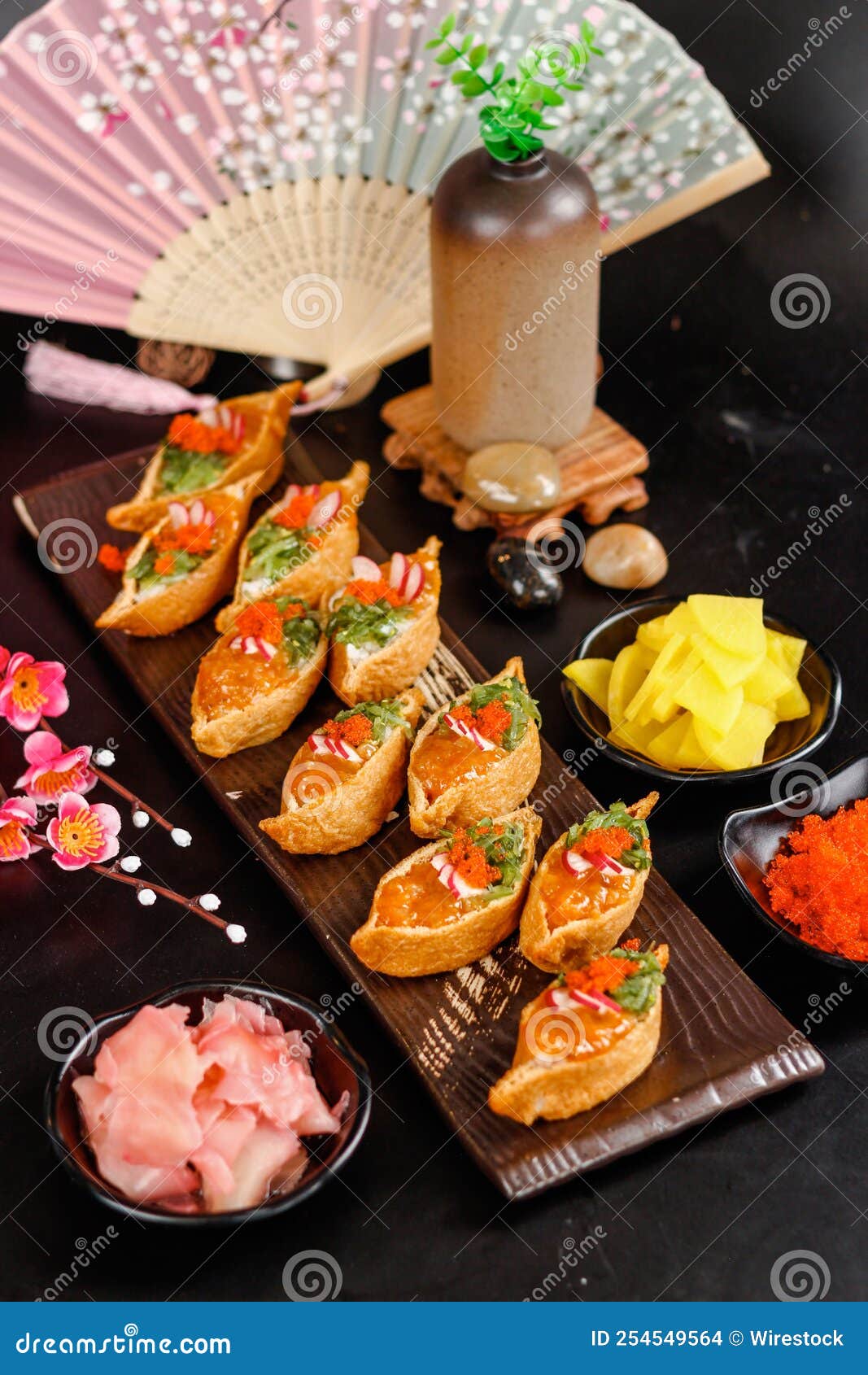 Vertical Close-up of Delicious Sushi in a Restaurant Stock Photo ...