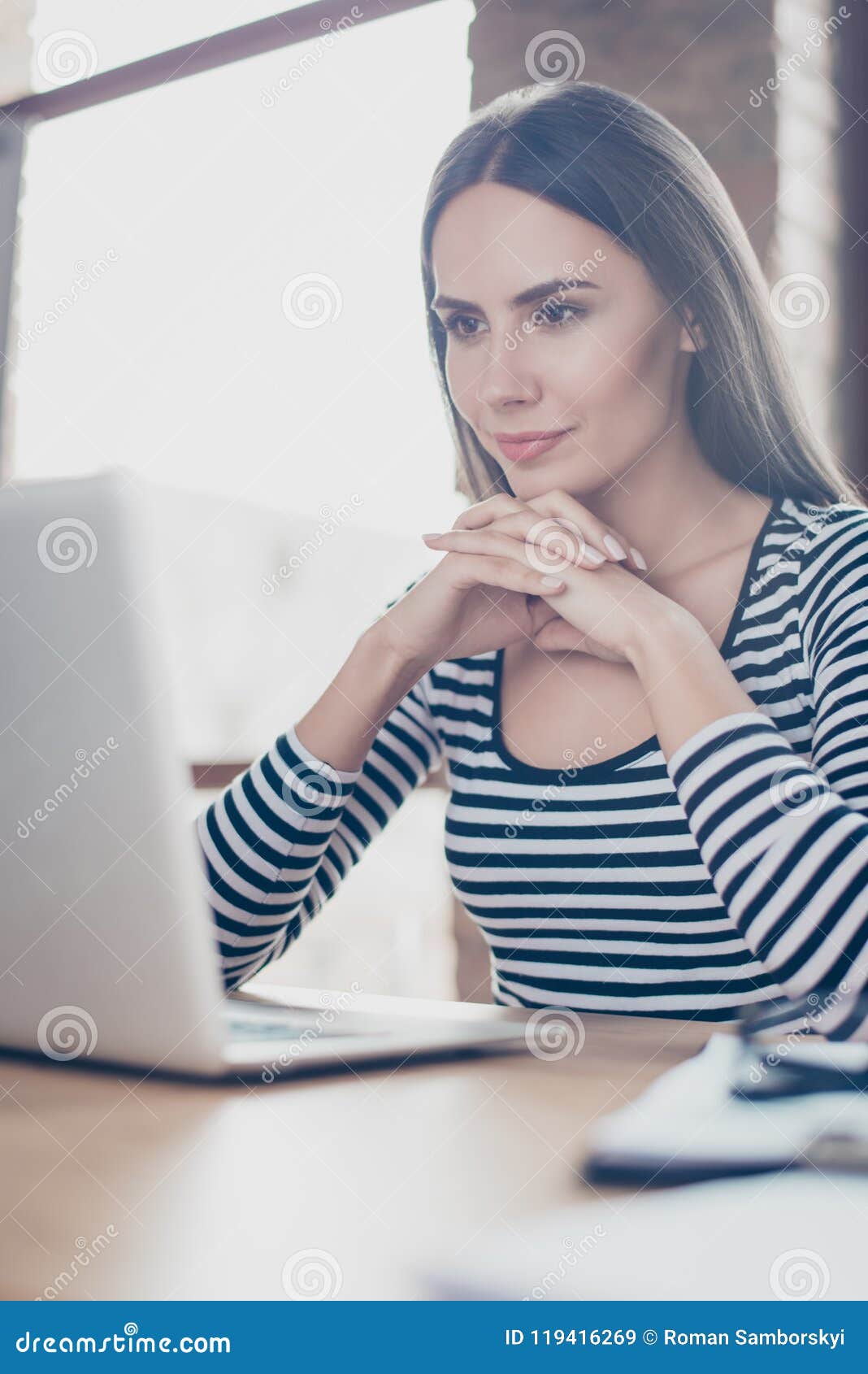 Vertical Close Up Portrait of Concentrated Minded Businesswoman Stock ... Vertical Close Up Portrait of Concentrated Minded Businesswoman Stock ...