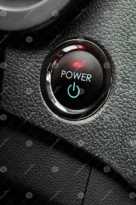 Vertical Closeup of a Car S Push-button Ignition Switch Stock Image ...