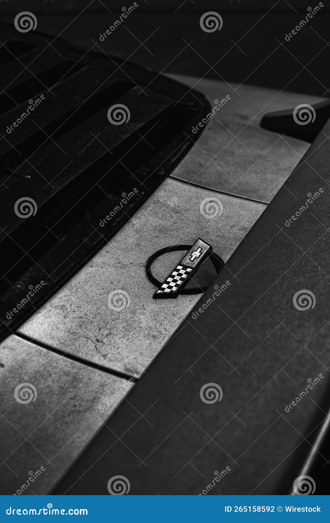 Vertical Closeup of a Corvette Logo Shot in Grayscale Editorial ...