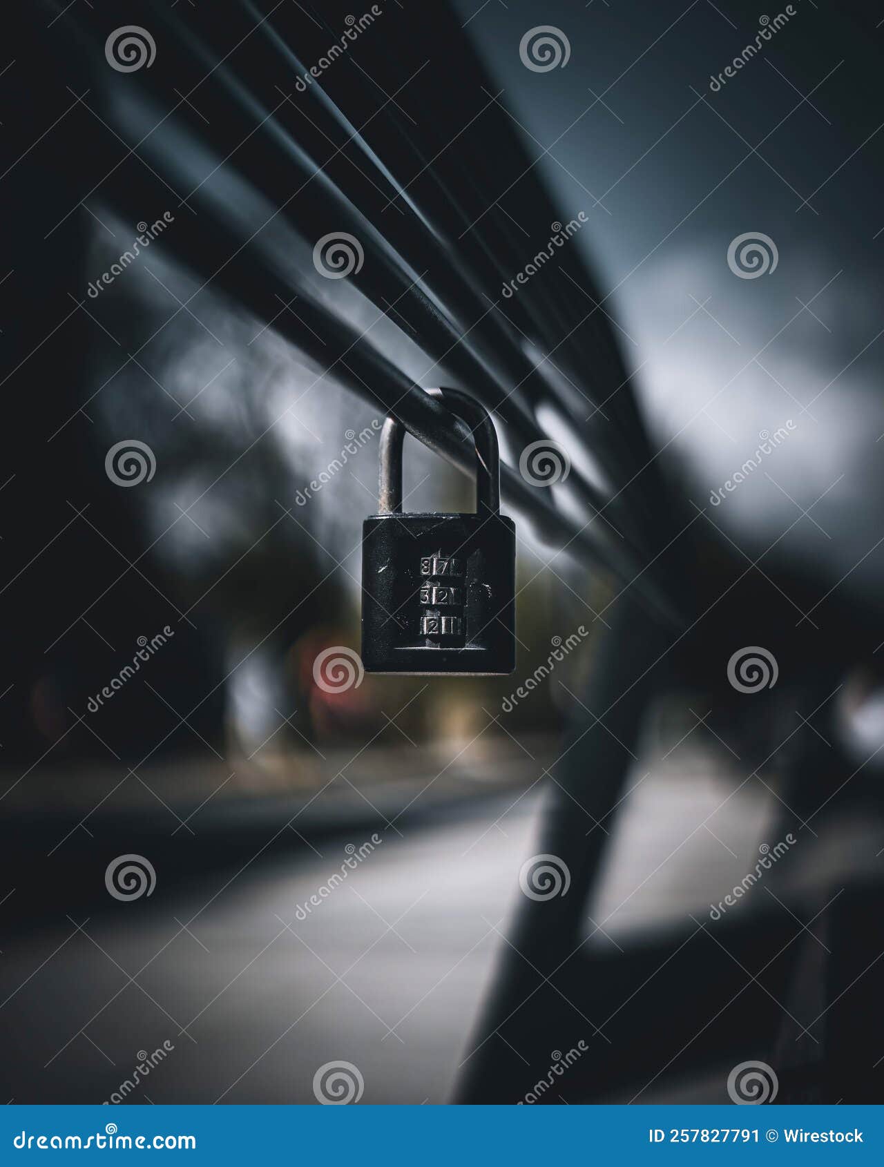 Vertical Closeup of a Digit Combination Padlock. Stock Image - Image of ...