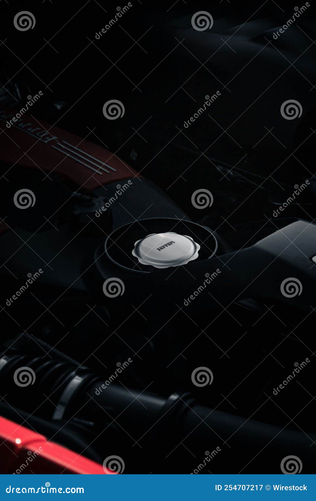 Vertical Closeup of Ferrari 488 GTB Engine Bay. Editorial Photography ...