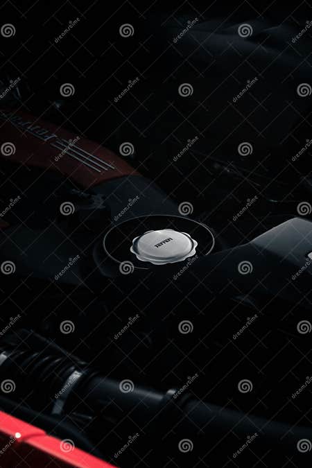 Vertical Closeup of Ferrari 488 GTB Engine Bay. Editorial Photography ...