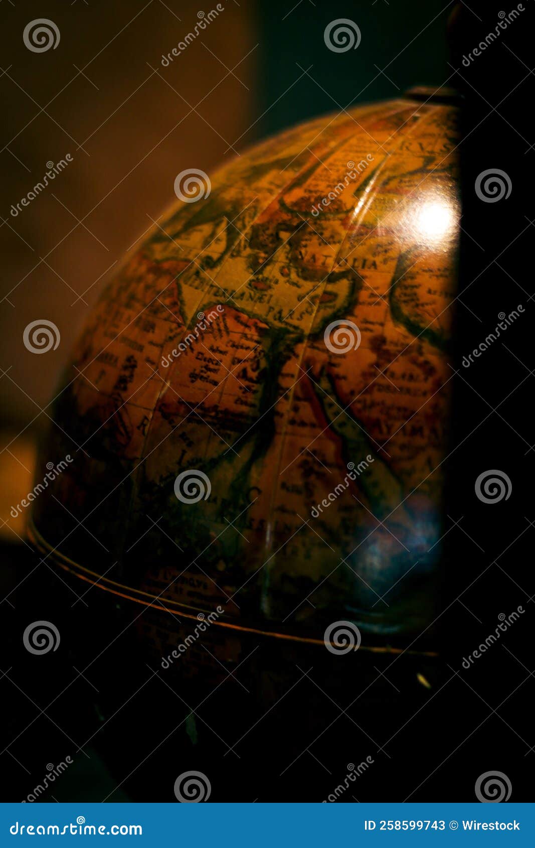 Vertical Closeup of a Globe Displaying a Map of Ancient Times Captured ... Vertical Closeup of a Globe Displaying a Map of Ancient Times Captured ...