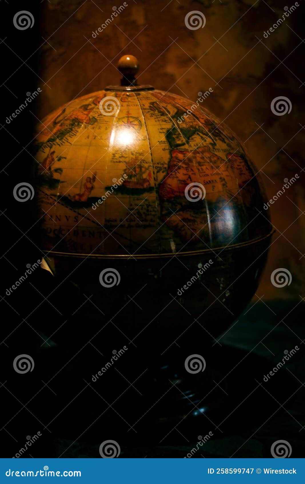 Vertical Closeup of a Globe Displaying a Map of Ancient Times Captured ... Vertical Closeup of a Globe Displaying a Map of Ancient Times Captured ...