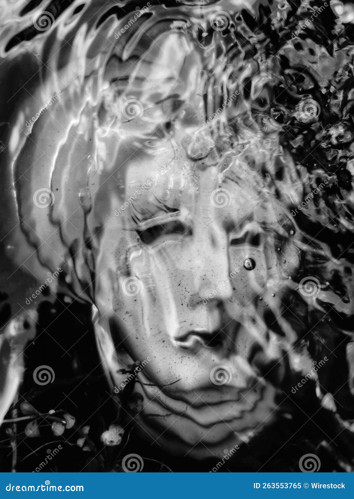 Vertical Closeup of the Ophelia Sculpture in a Water Stock Image ...