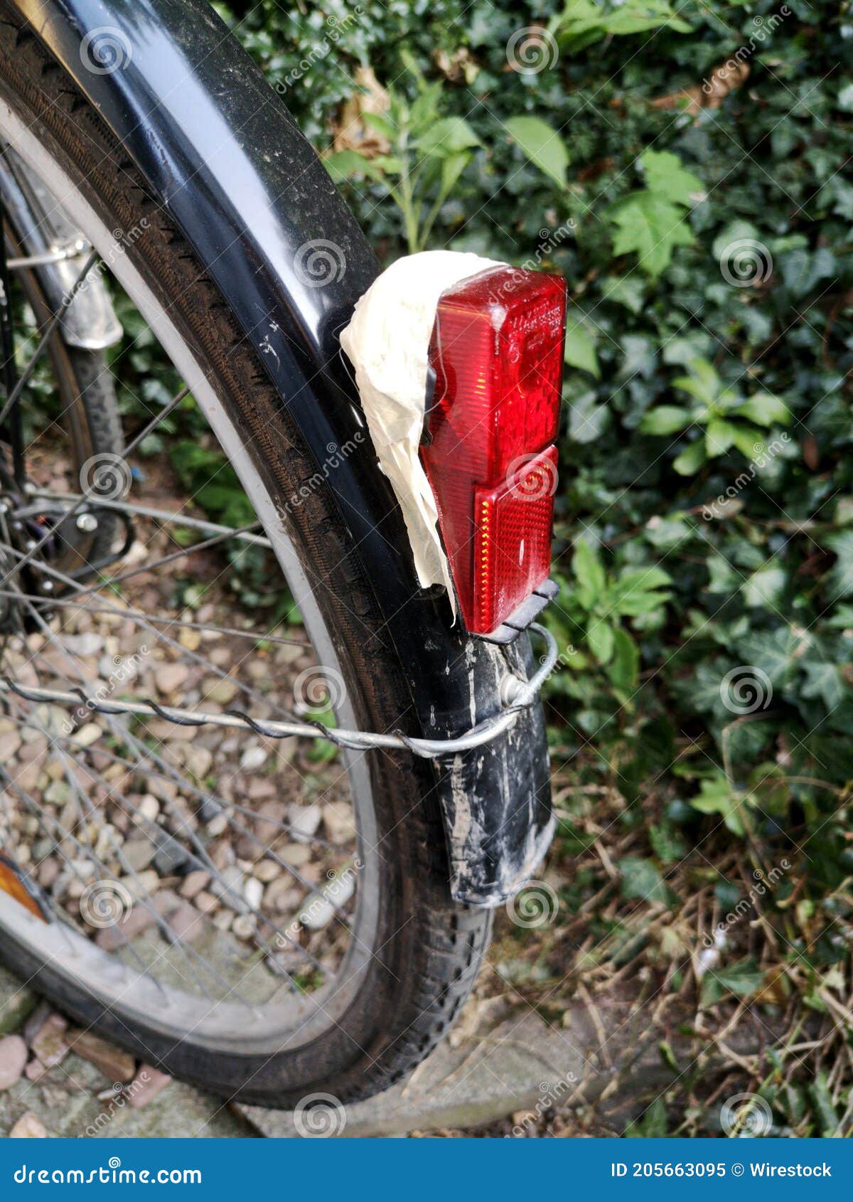 Vertical Closeup of a Rear Red Light of a Bicycle Stock Image - Image ...