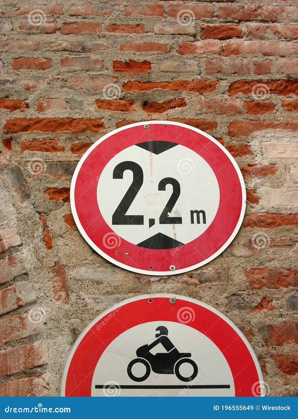Vertical Closeup Shot of a 2,2m Road Sign Stock Image - Image of street ...