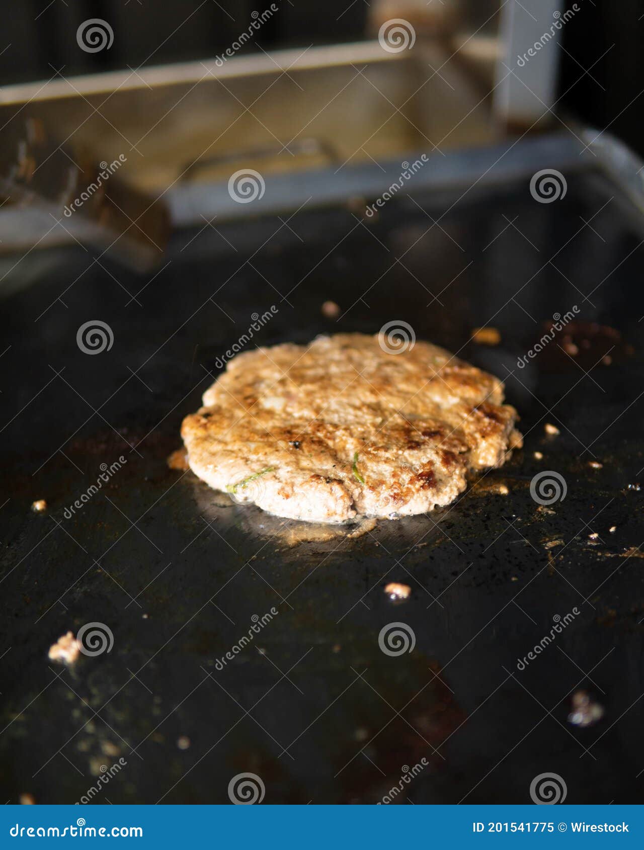 Vertical Closeup Shot of the Process Making of the Burger Stock Image ...