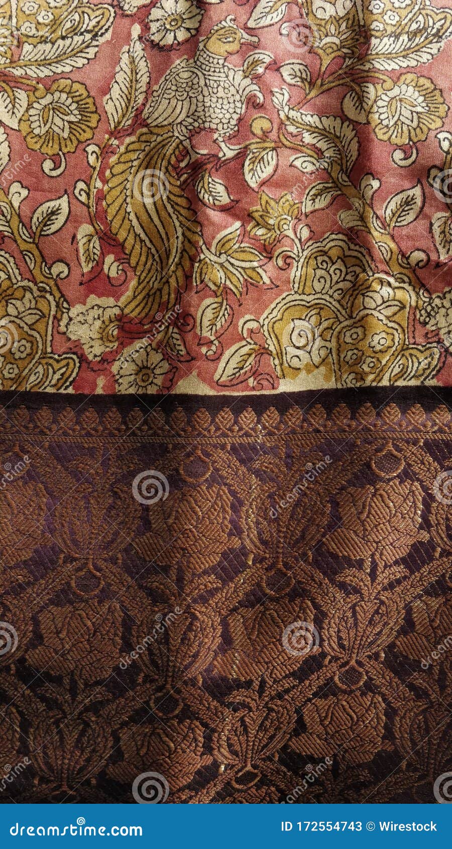 Vertical Closeup Shot of Textiles with Beautiful Floral Patterns Stock ...