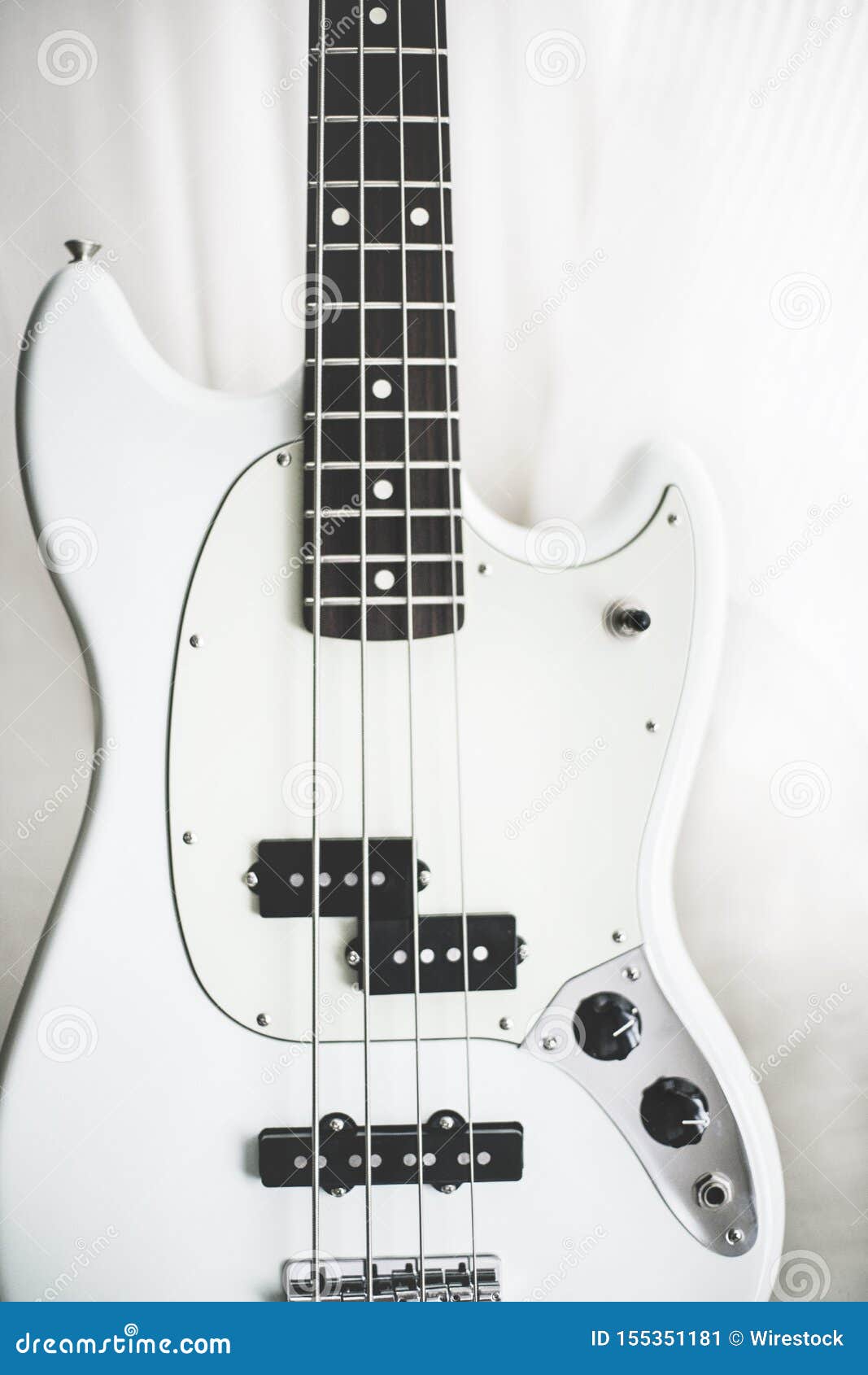 Vertical Closeup Shot of a White Electric Guitar Stock Image - Image of ...