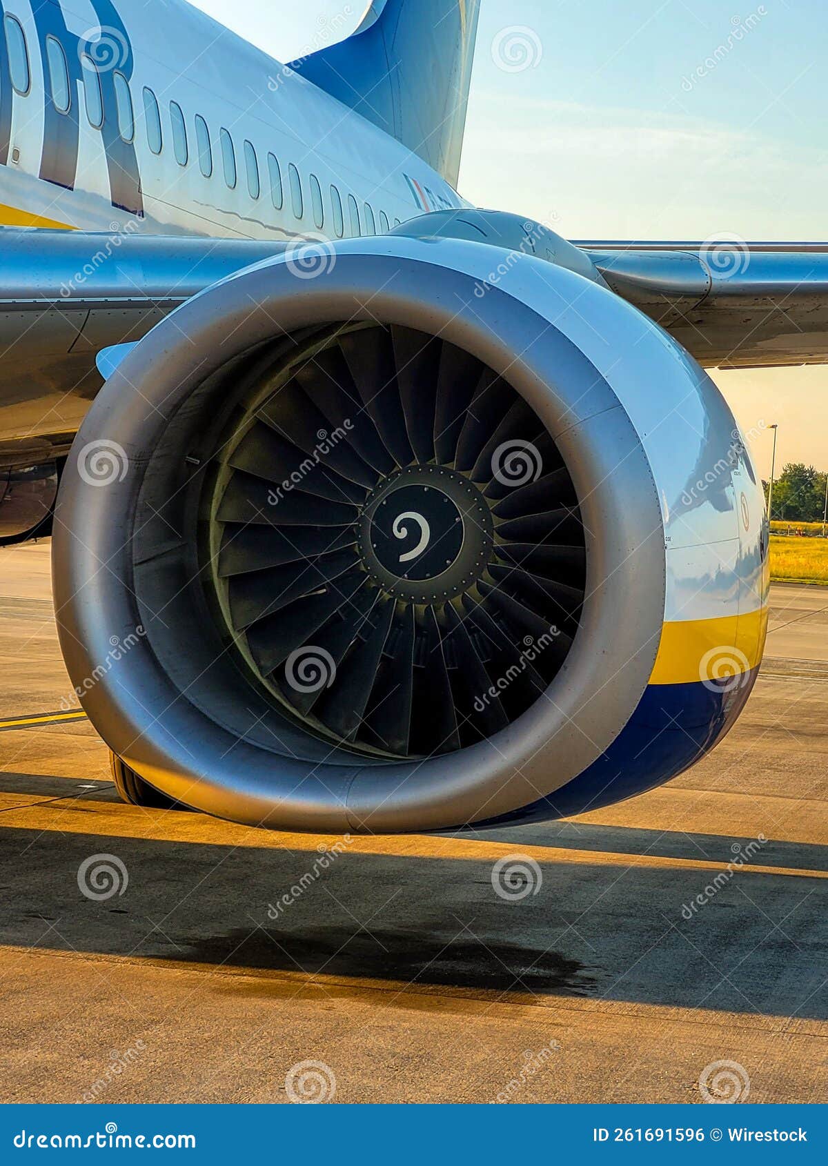 Vertical Closeup of a Spiral Pattern in the Turbine of an Airplane ...