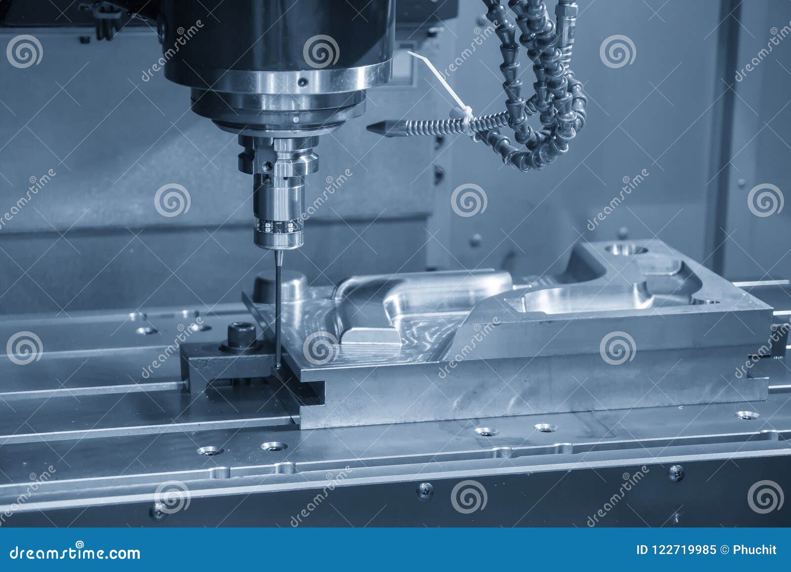The Vertical CNC Milling Machine Attach the CMM Probe Stock Image ...