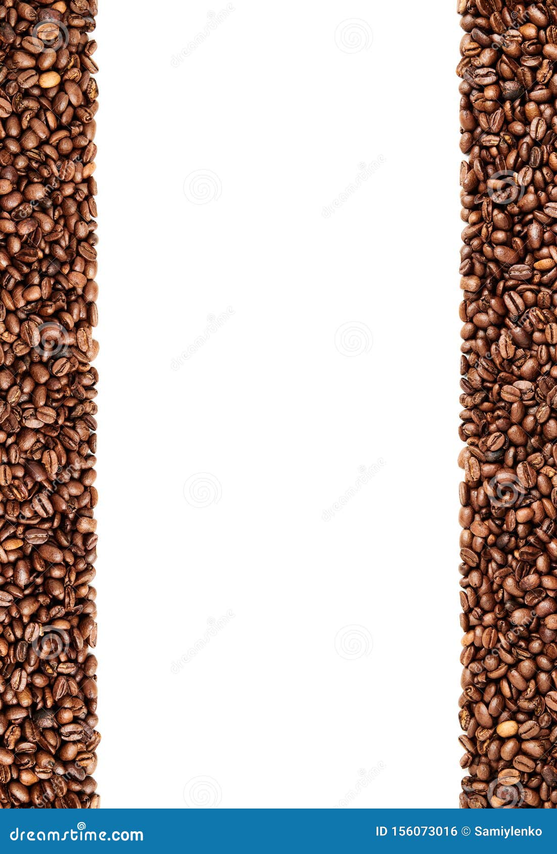 Vertical Coffee Beans Strips on White Background Stock Photo - Image of ...