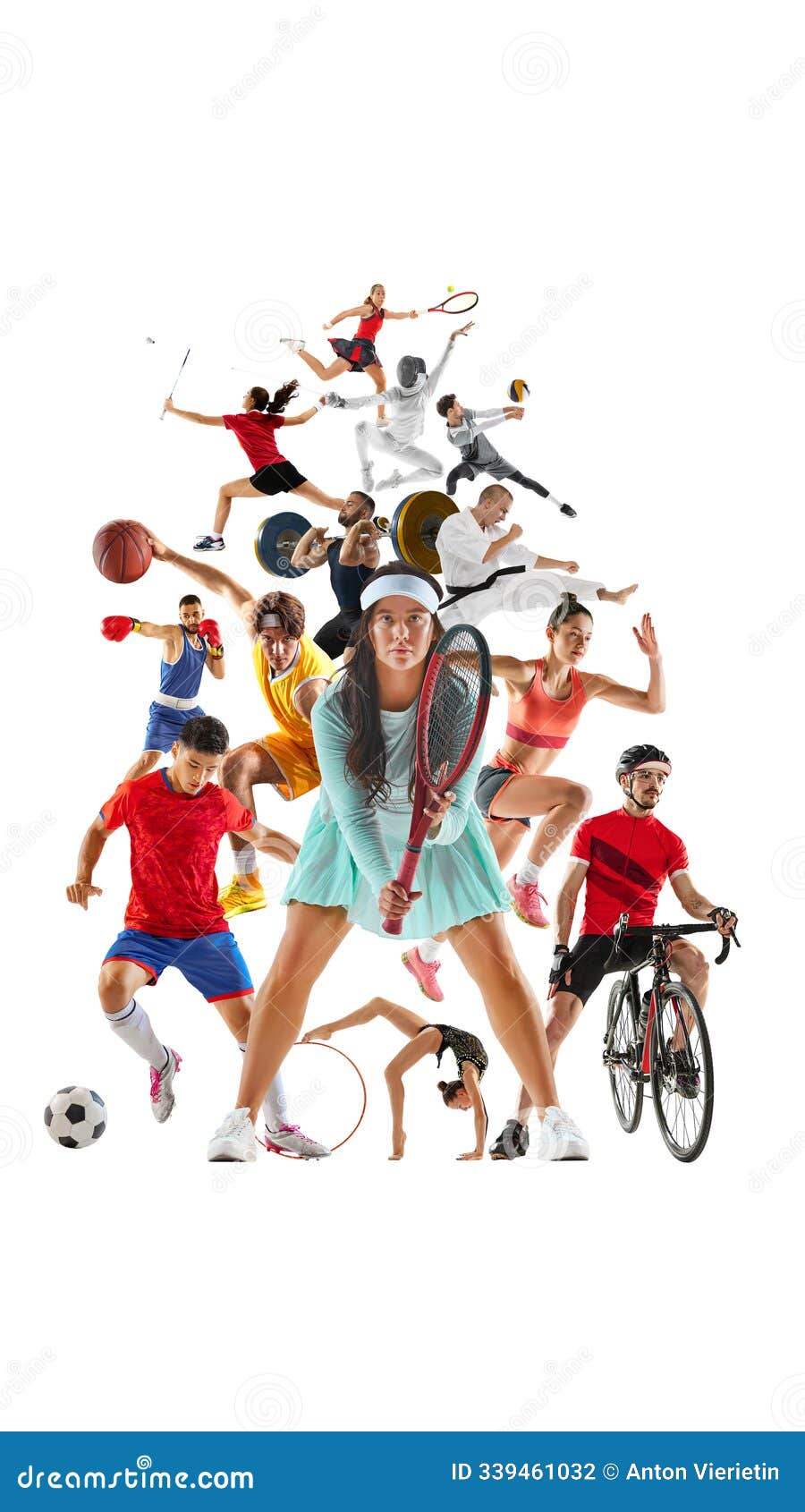 Vertical Collage of Athletes Performing in Synchronized Harmony ...