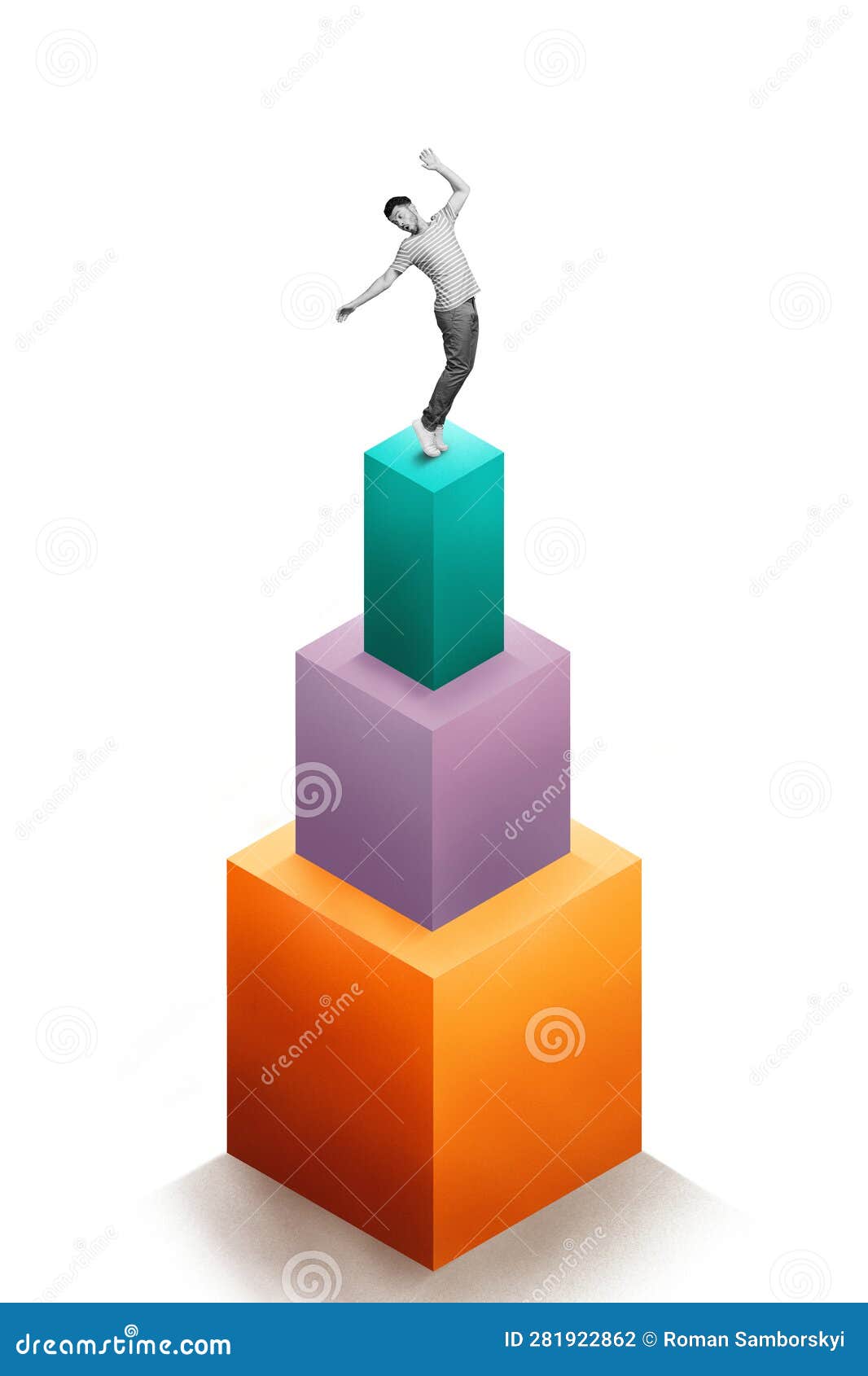 Vertical Collage Image of Impressed Mini Black White Effect Guy Stand ...