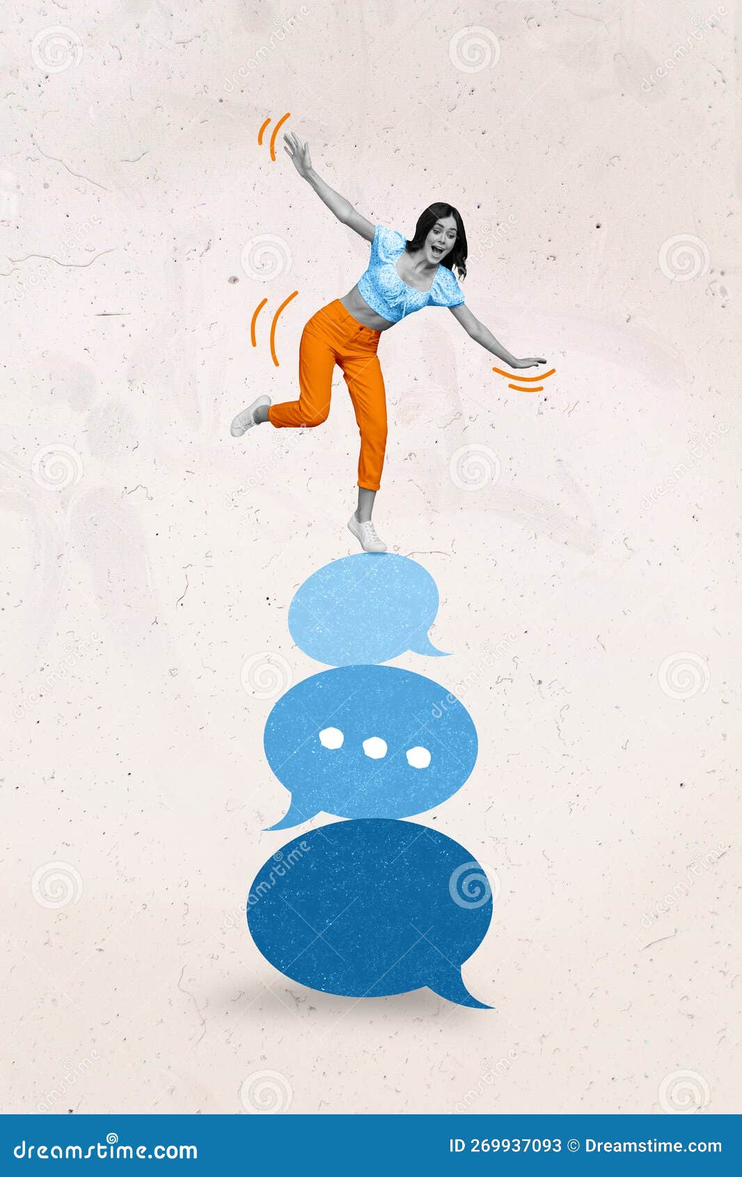 Vertical Collage Image of Impressed Scared Mini Black White Gamma Girl ...