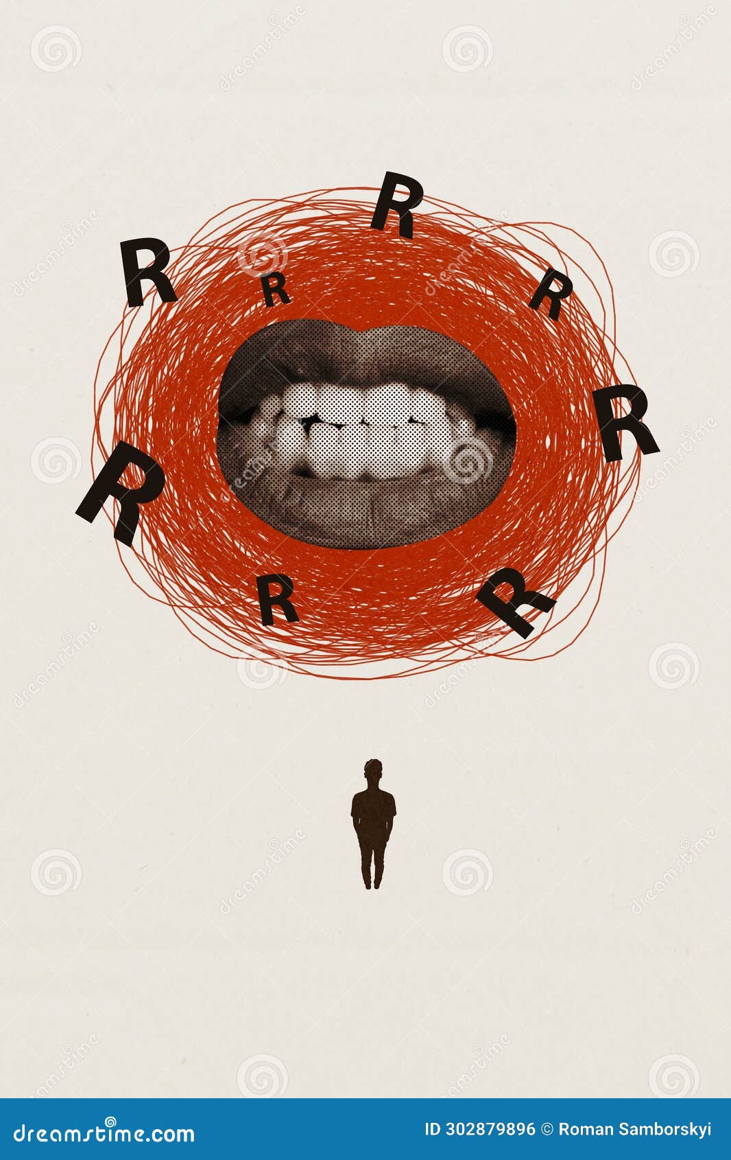 Vertical Collage Picture Creative Aggression Harassment Yell Human ...