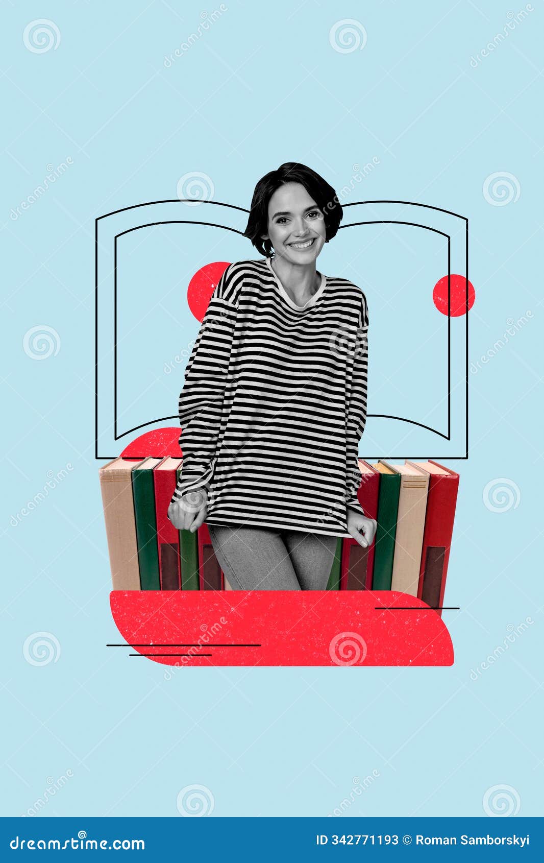 Vertical Collage Young Cheerful Woman Student Class University ...