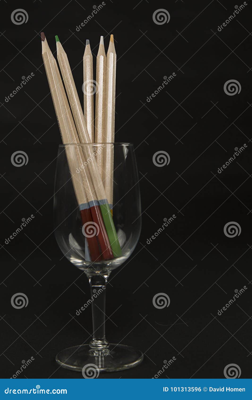 Colored Pencils in a Wine Glass III Stock Photo - Image of cutting ...