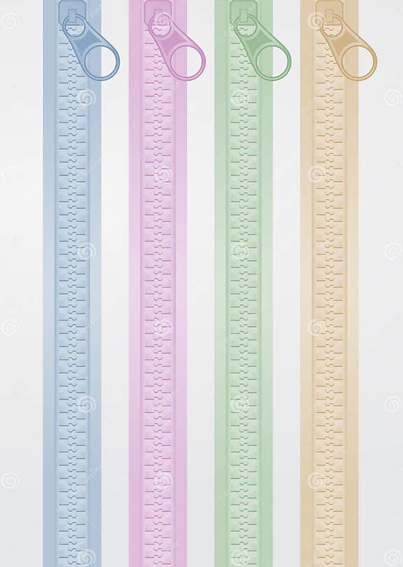 Vertical color zip stock vector. Illustration of closing - 24813739