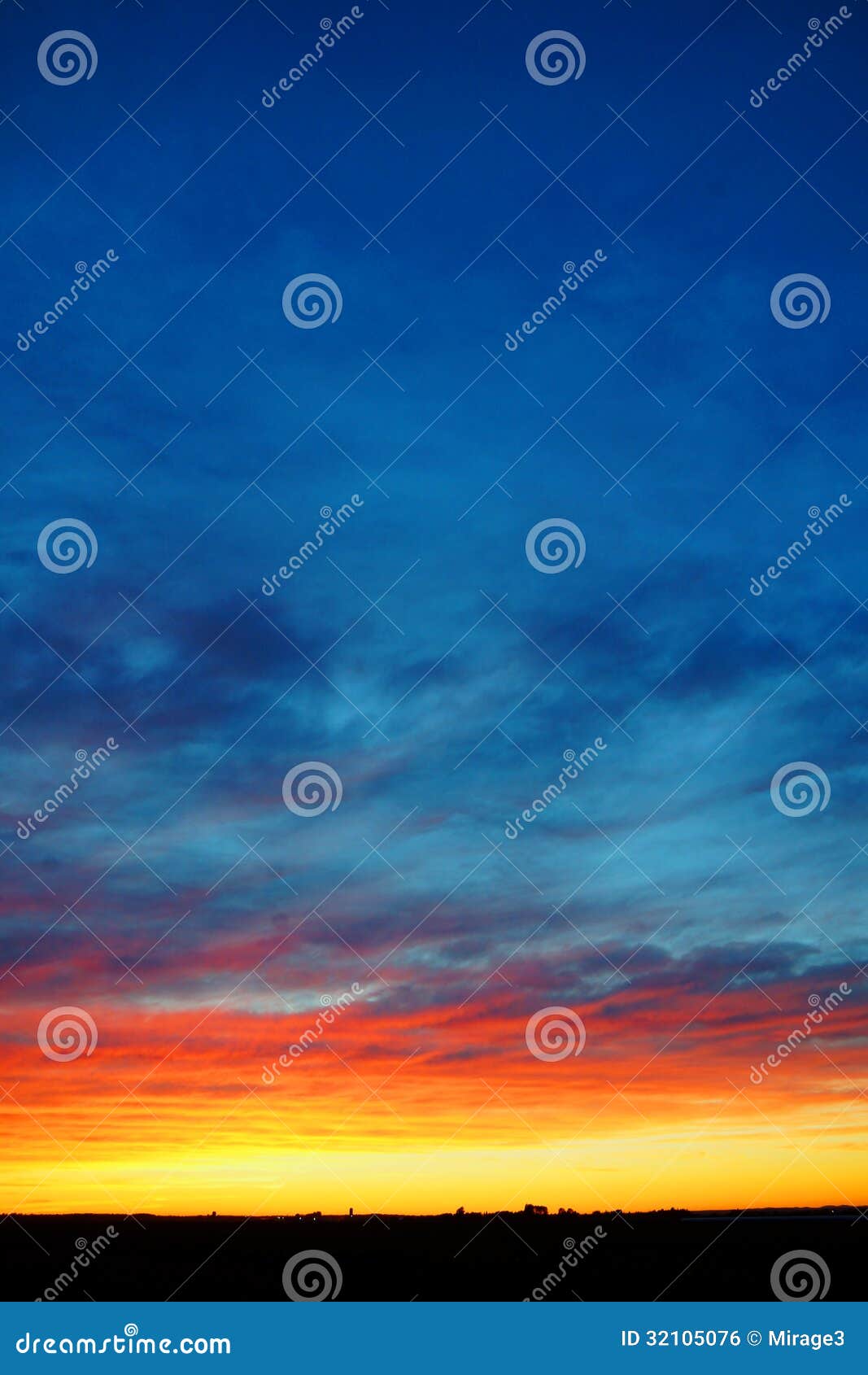 Vertical Colorful Sunset Over Land Stock Photo - Image of land ...