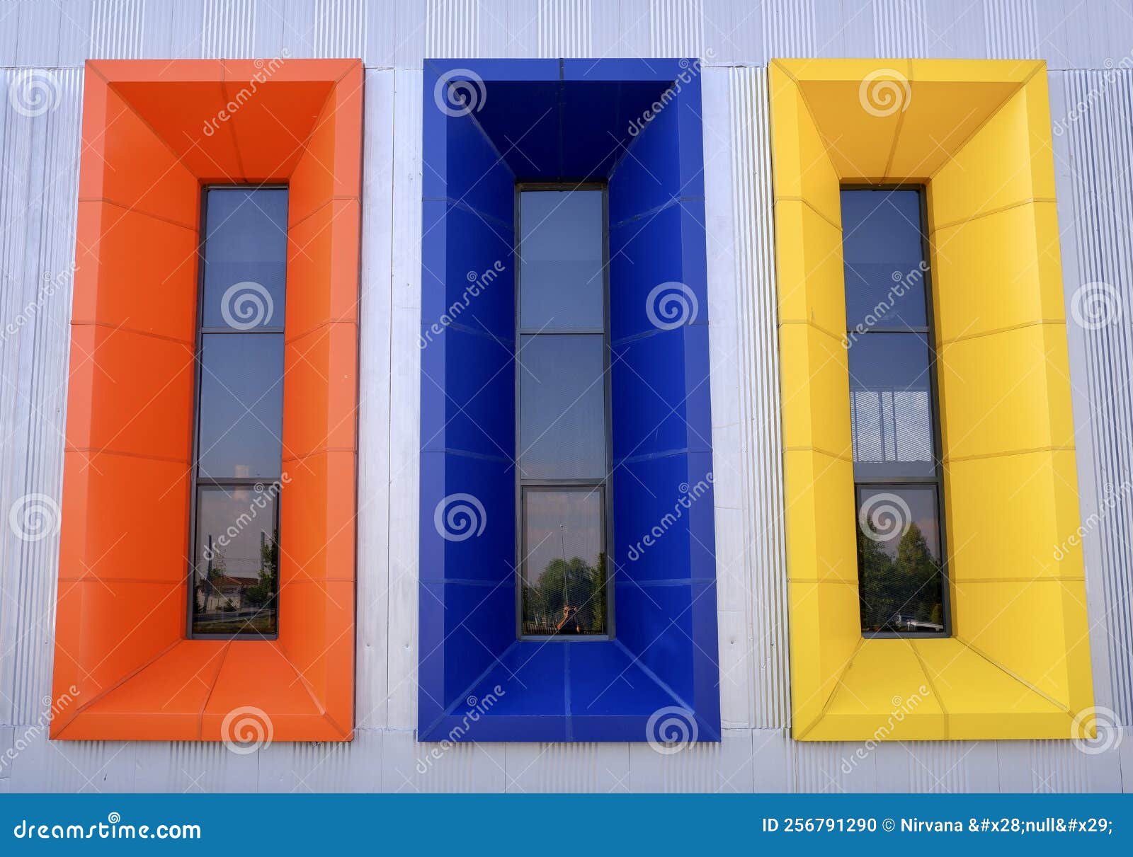 Vertical Colorful Windows, Orange, Blue, Yellow, Frame Stock Photo ...