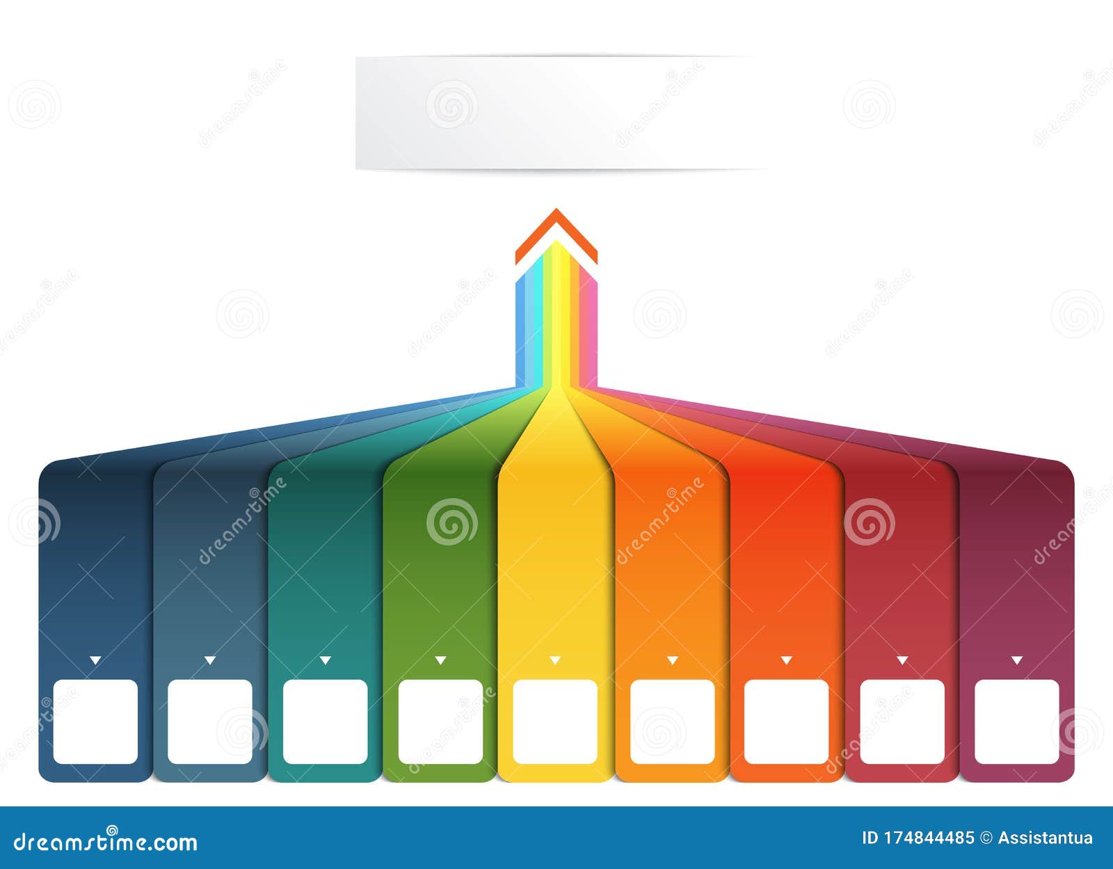 Vertical Colourful Strips with Prospect and Shade. Template Infographic ...
