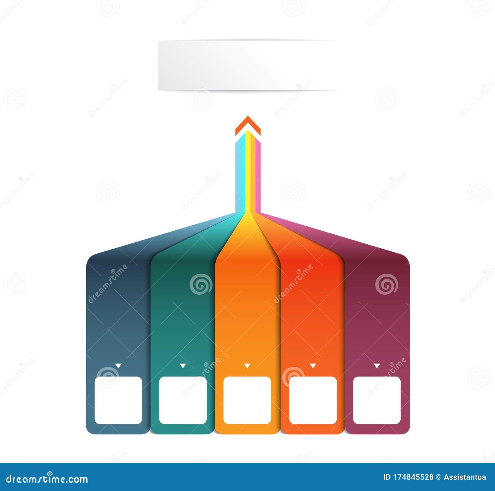 Vertical Colourful Strips With Prospect And Shade. Vector Template ...