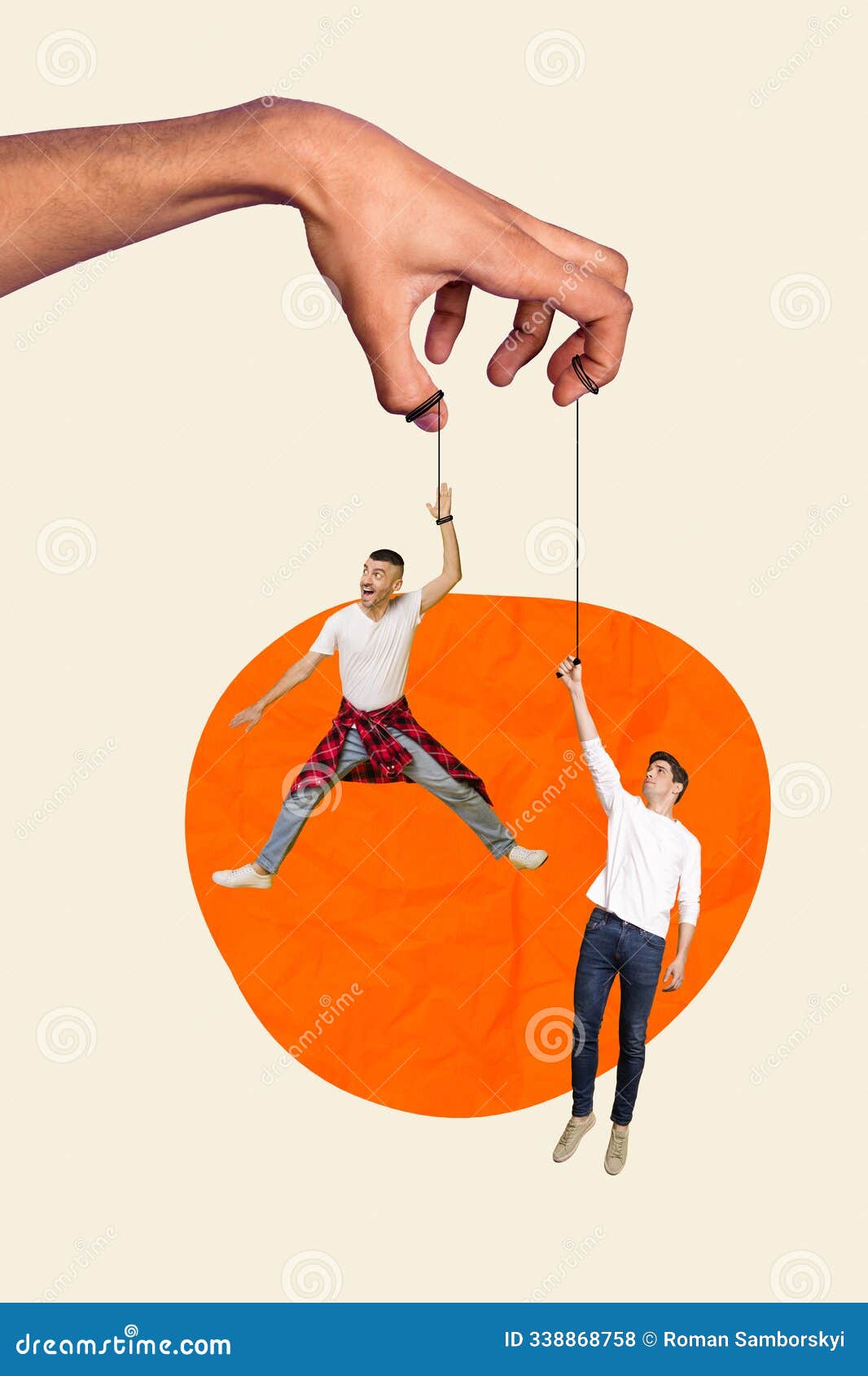 Vertical Composite Artwork Collage Image Picture of Arm Hold Strings ...