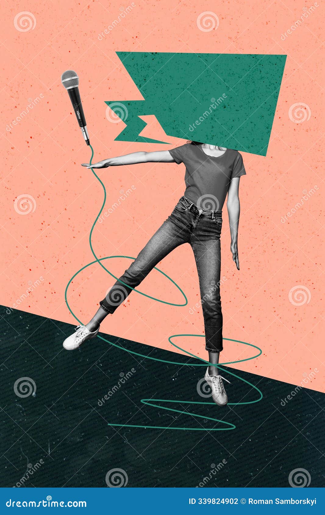 Girl With Microphone Silhouette Stock Photography | CartoonDealer.com ...