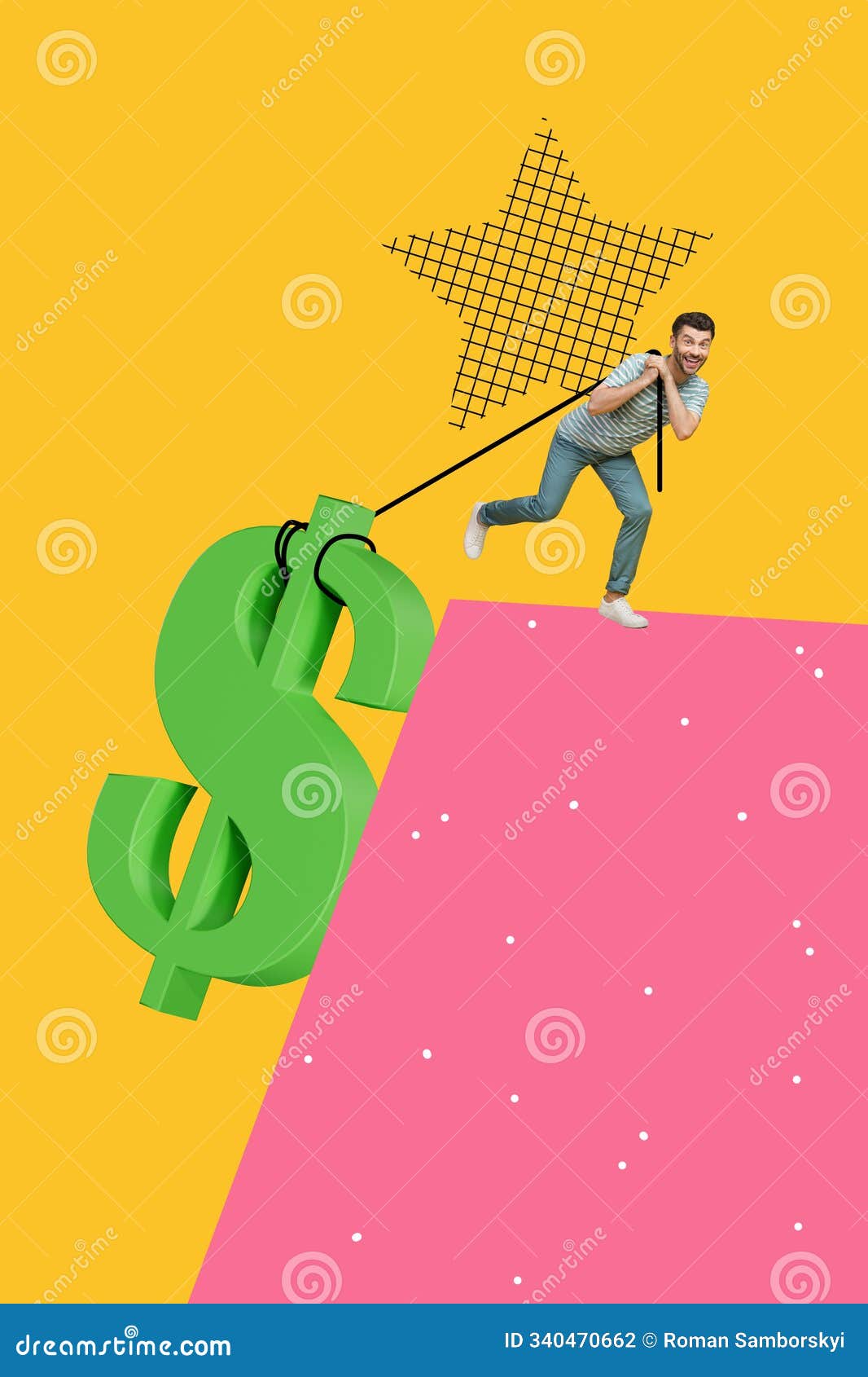 Vertical Composite Artwork Collage Image Picture of Mini Guy Pull ...